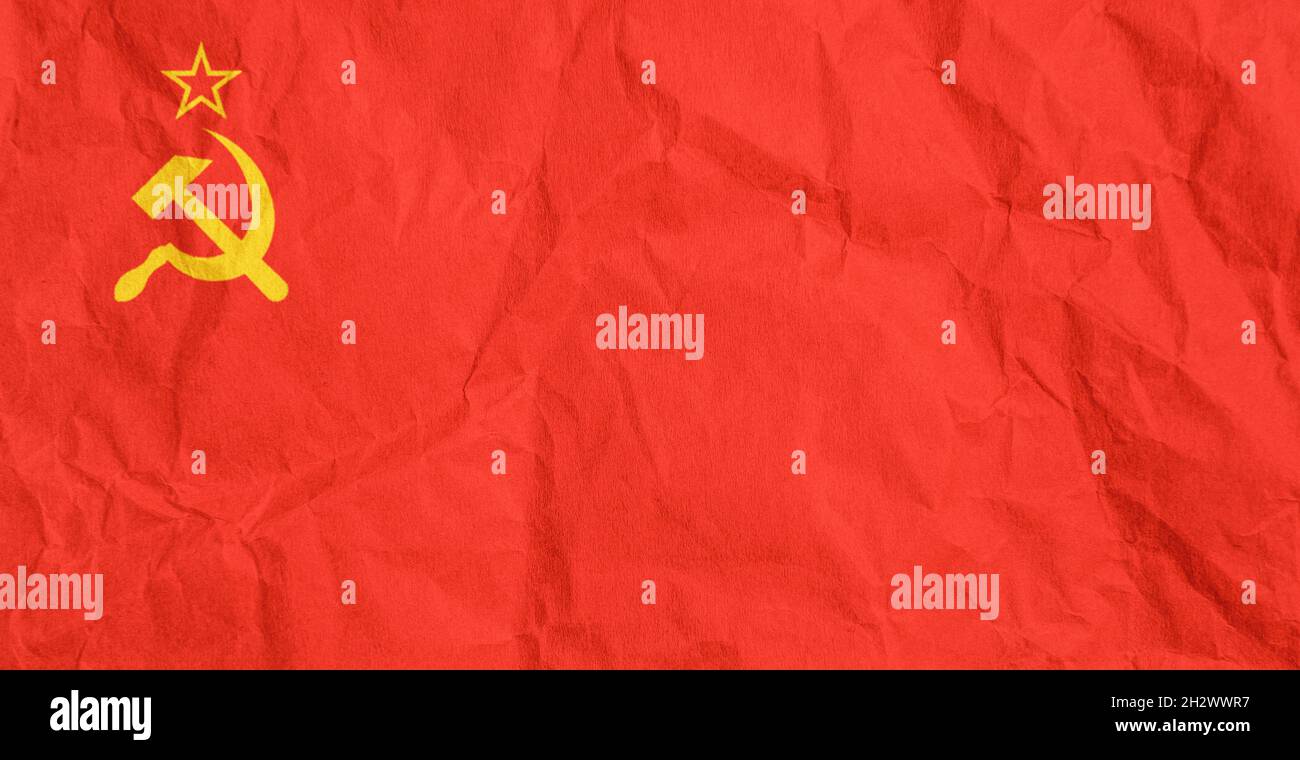 USSR flag crumpled paper grunge Stock Photo - Alamy