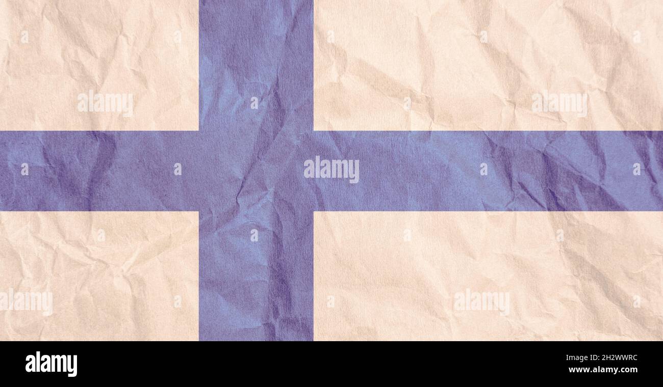 Finland flag crumpled grunge paper Stock Photo - Alamy
