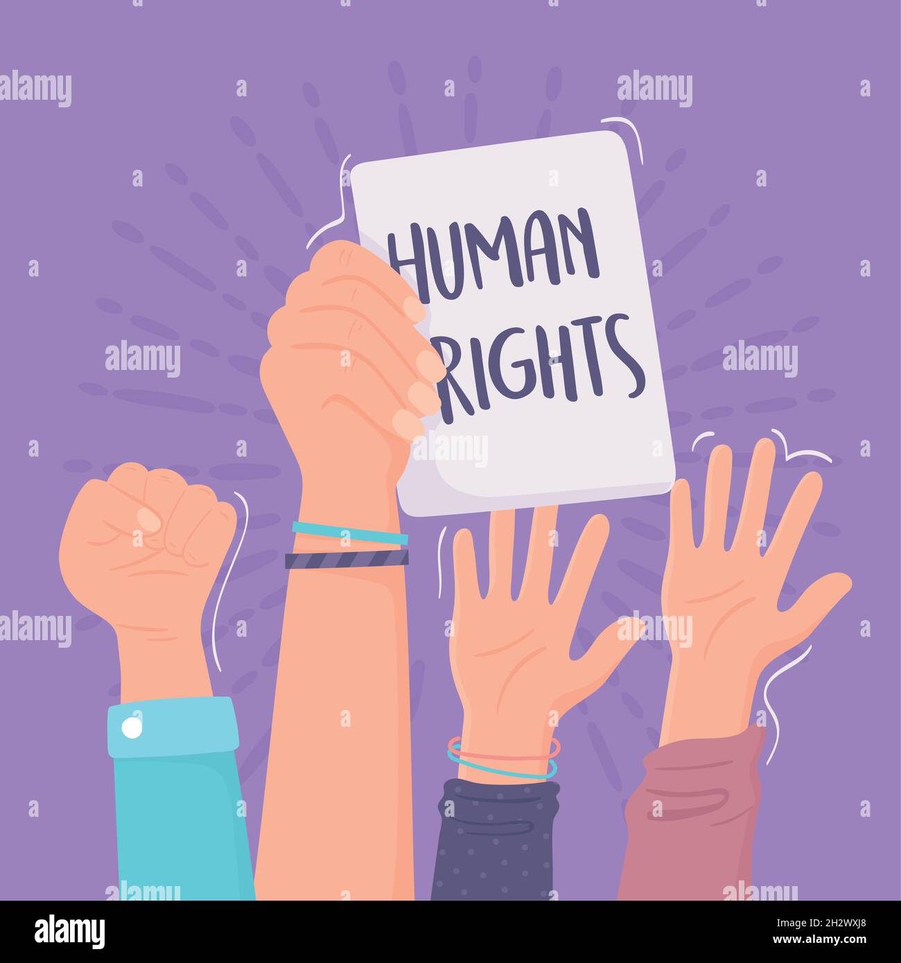 human rights raised hands Stock Vector Image & Art - Alamy