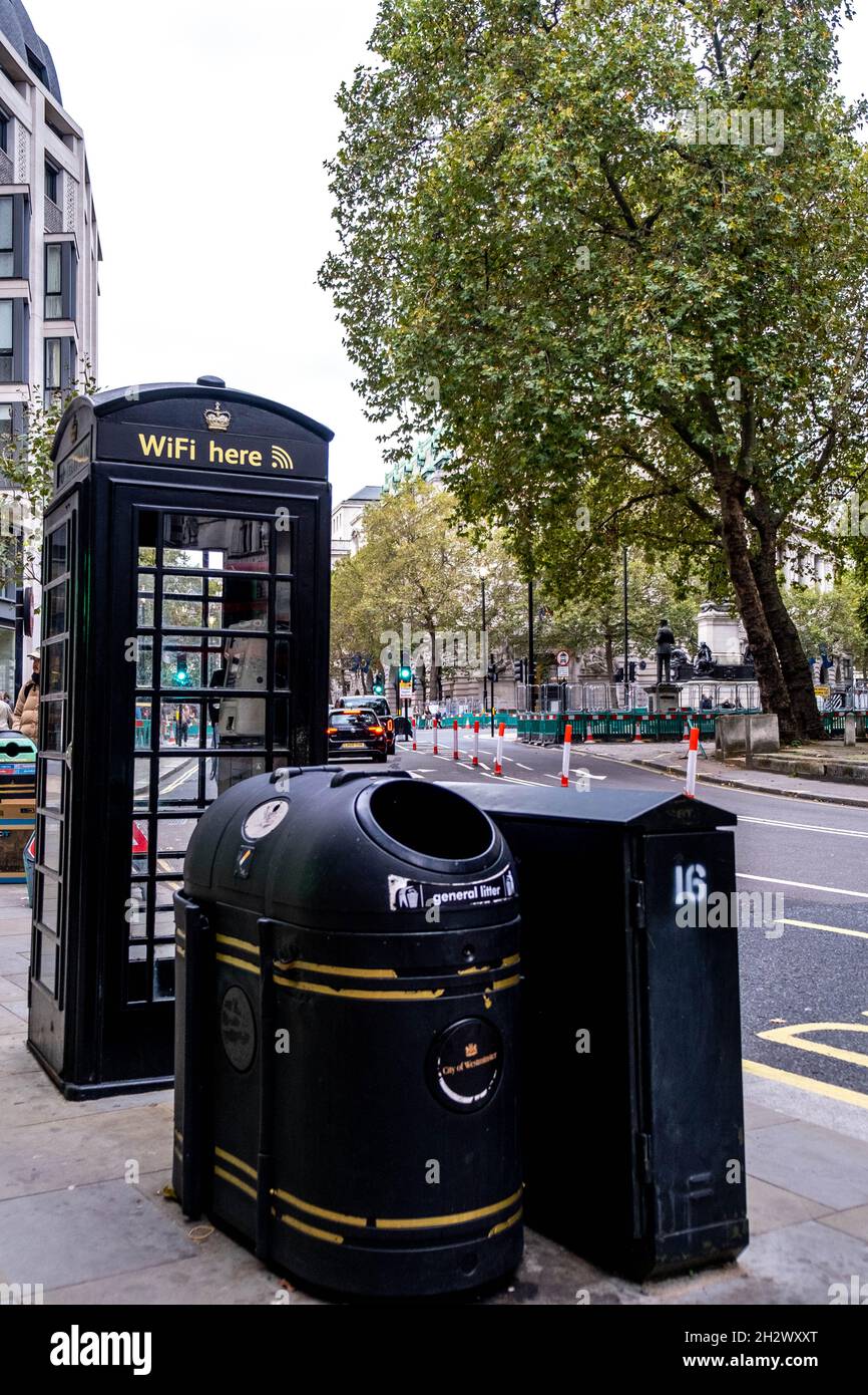Traditional Public Telephone Box Converted to A Wi-Fi Connection Point ...