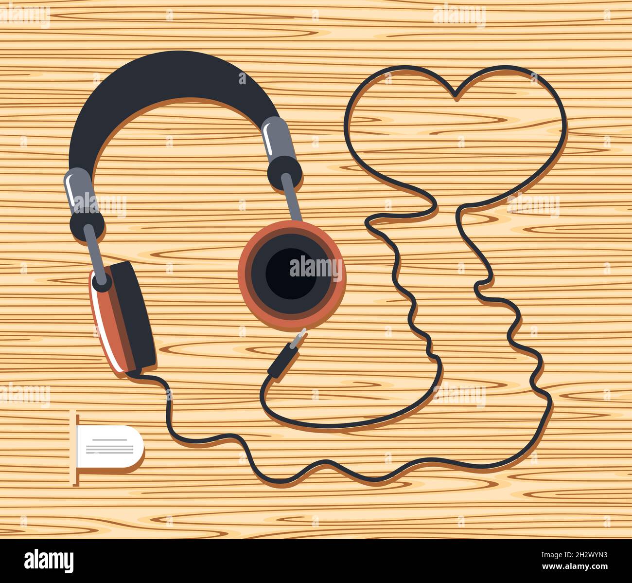 headphone cord shape a heart Stock Vector Image & Art - Alamy