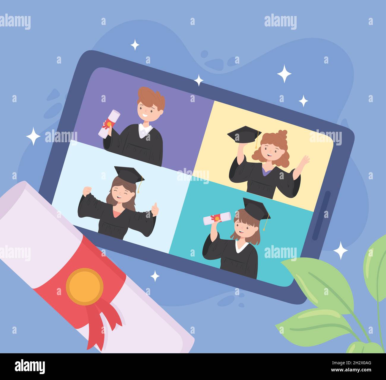 education virtual graduation Stock Vector Image & Art - Alamy