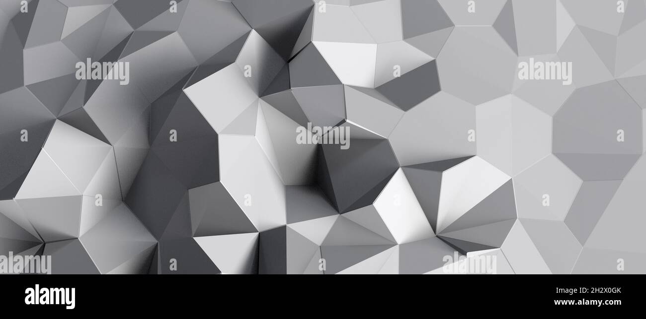 A close-up detail of abstract modern metallic triangular wall pattern ...