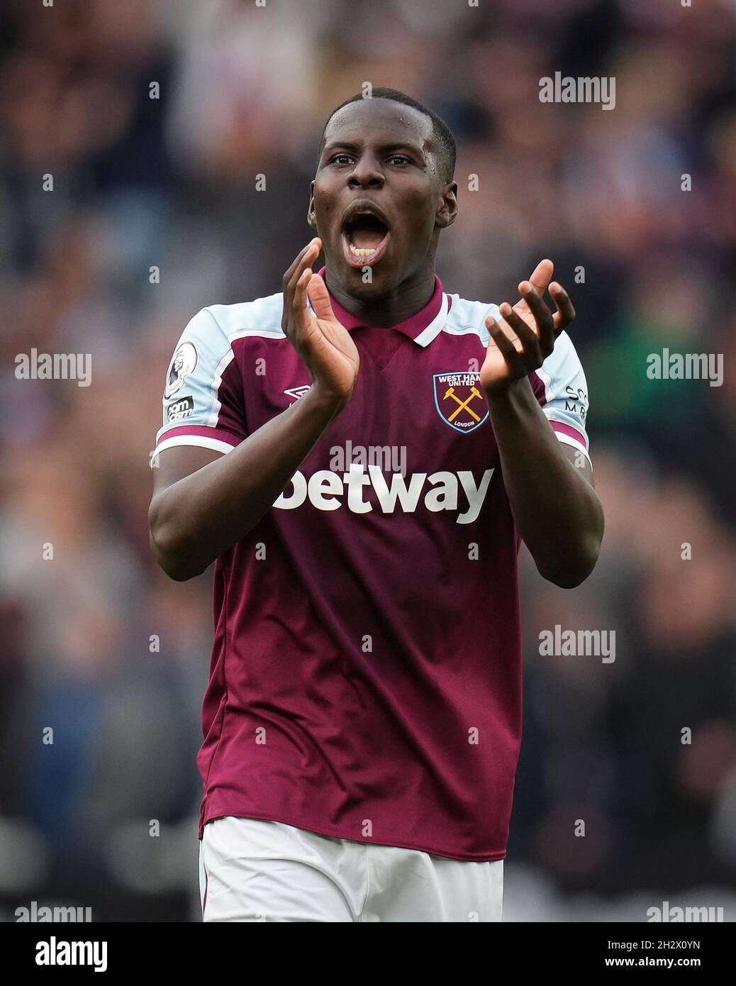 Kurt Zouma of West Ham United at full time during the Premier League ...