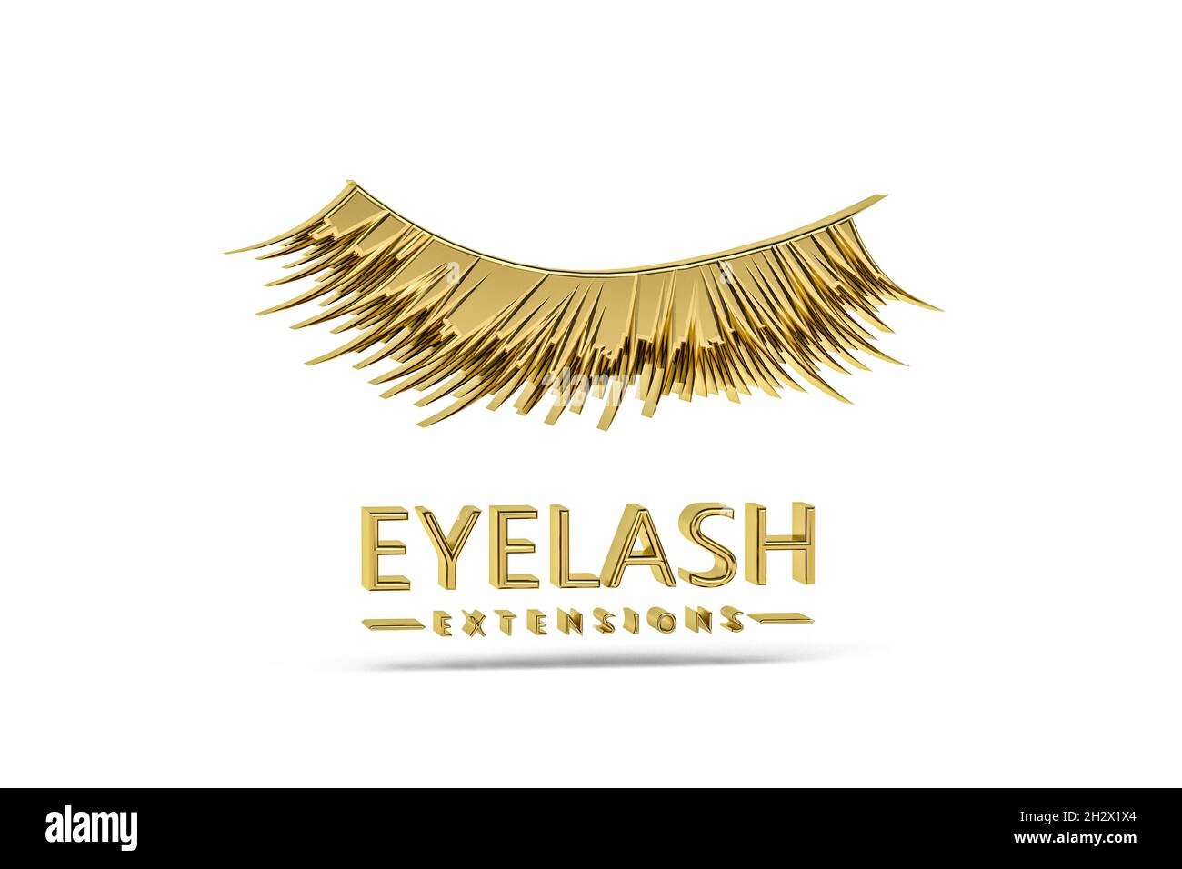 Golden 3d eyelash extension icon isolated on white background - 3d ...