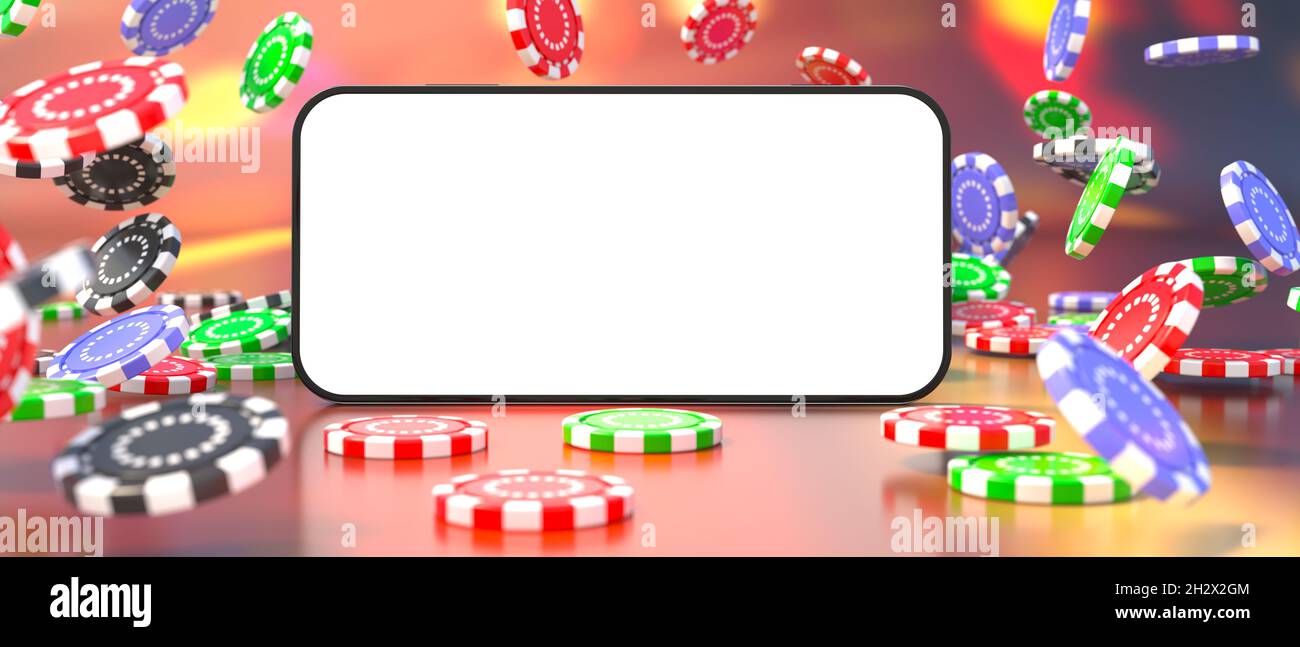 Online casino gambling and betting concept. Blank mobile phone screen ...