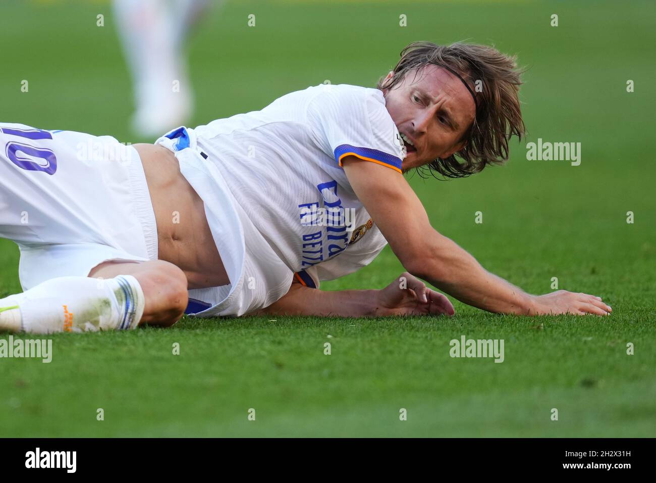 Barcelona, Spain. October 24, 2021, Luka Modric of Real Madrid during ...