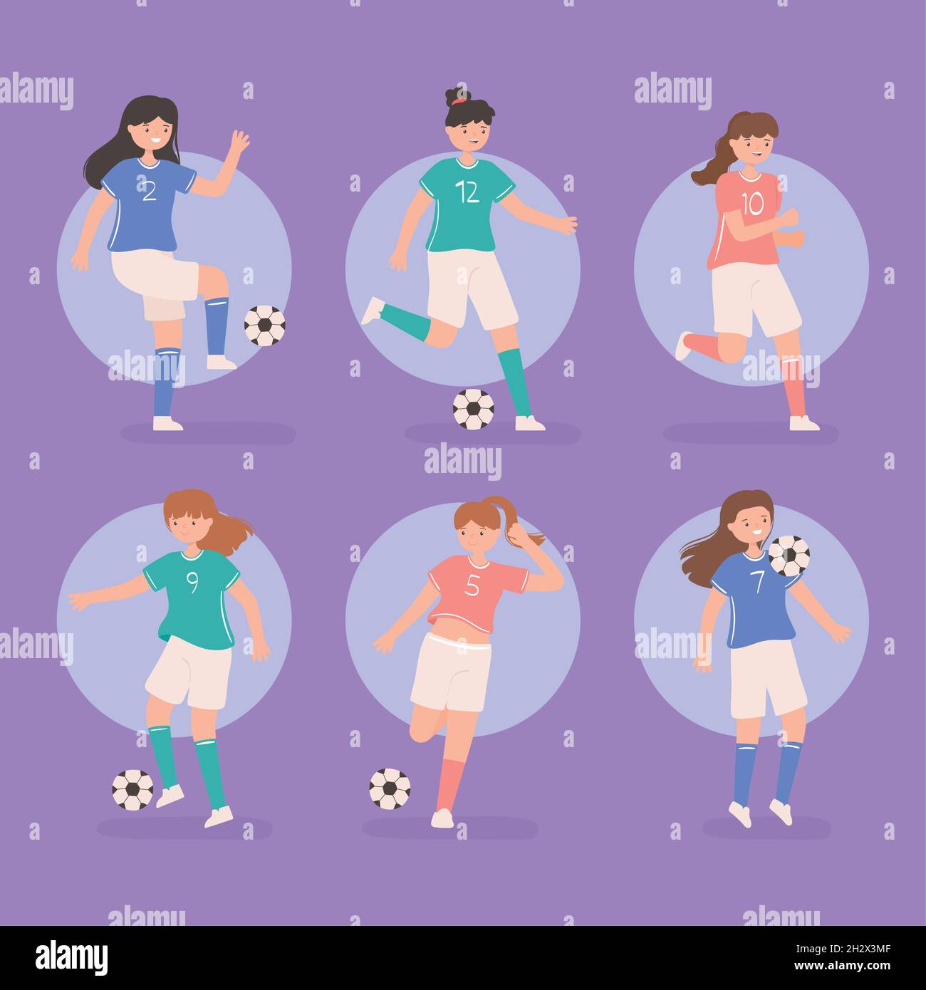 Girl soccer player kicking ball Stock Vector Images - Alamy