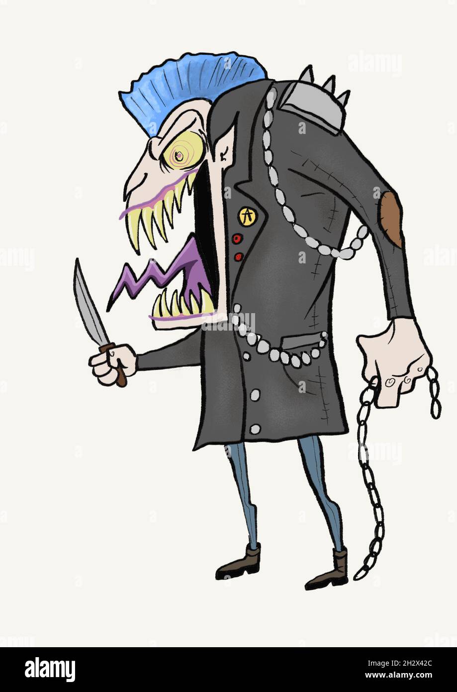 a crazy punk character illustration Stock Photo - Alamy