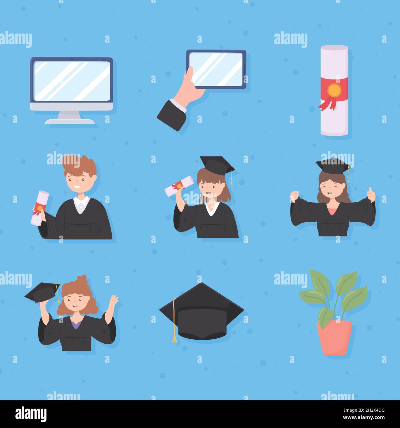 virtual graduation students Stock Vector Image & Art - Alamy