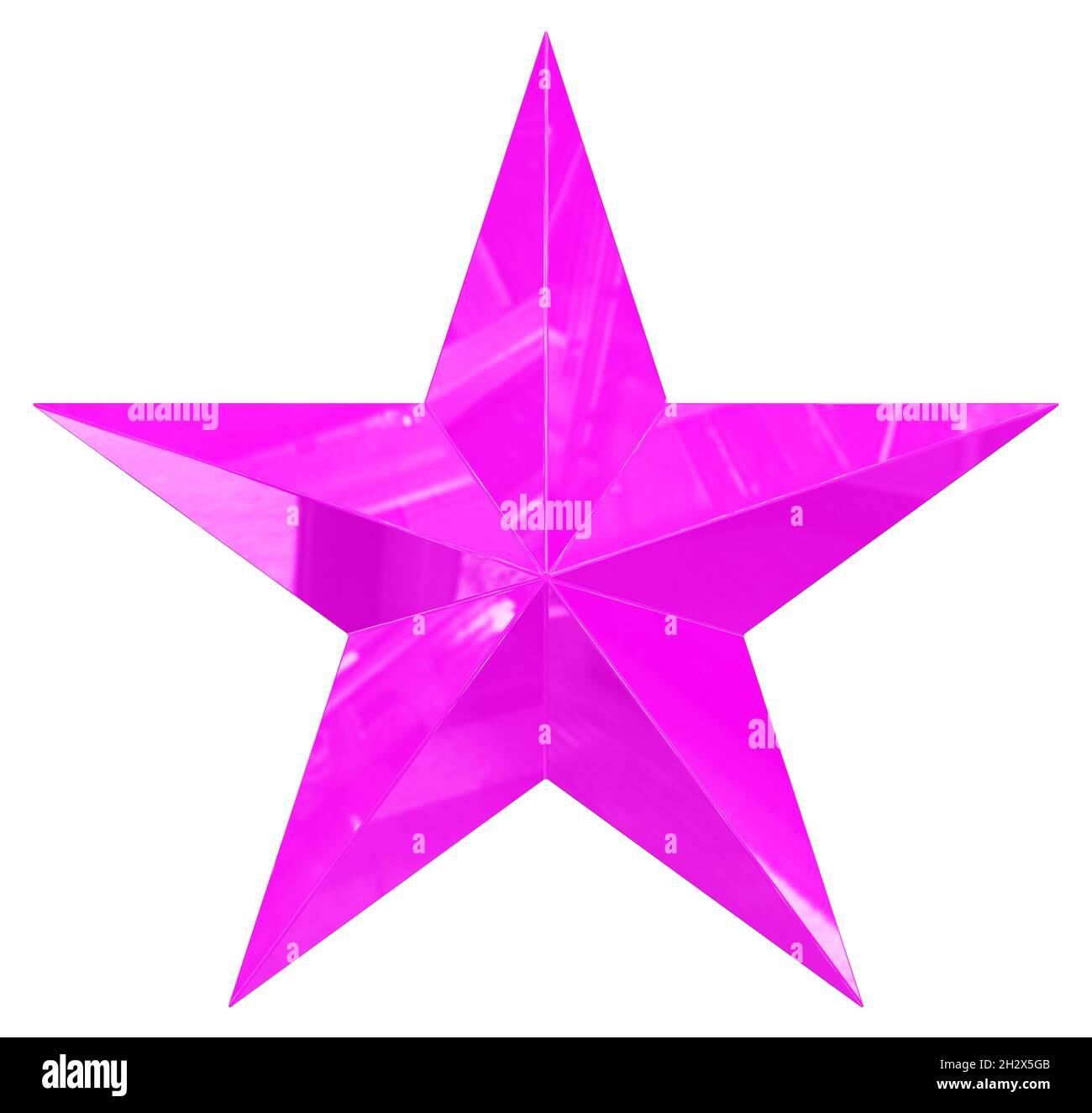 5 point star - Christmas Star - purple pink single isolated on white ...