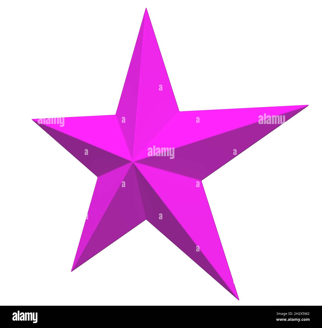 5 point star - Christmas Star - purple pink single isolated on white ...