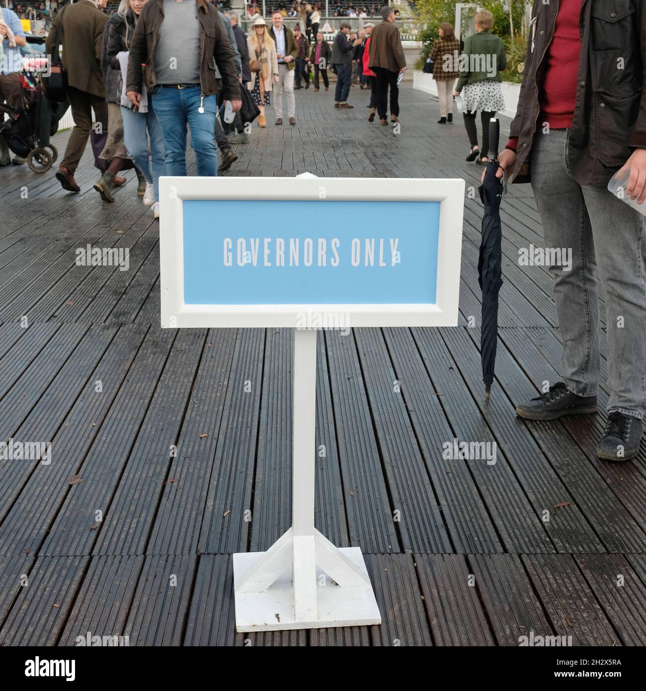 October 2021 - Sign for Governors only entrance at the Goodwood Members ...