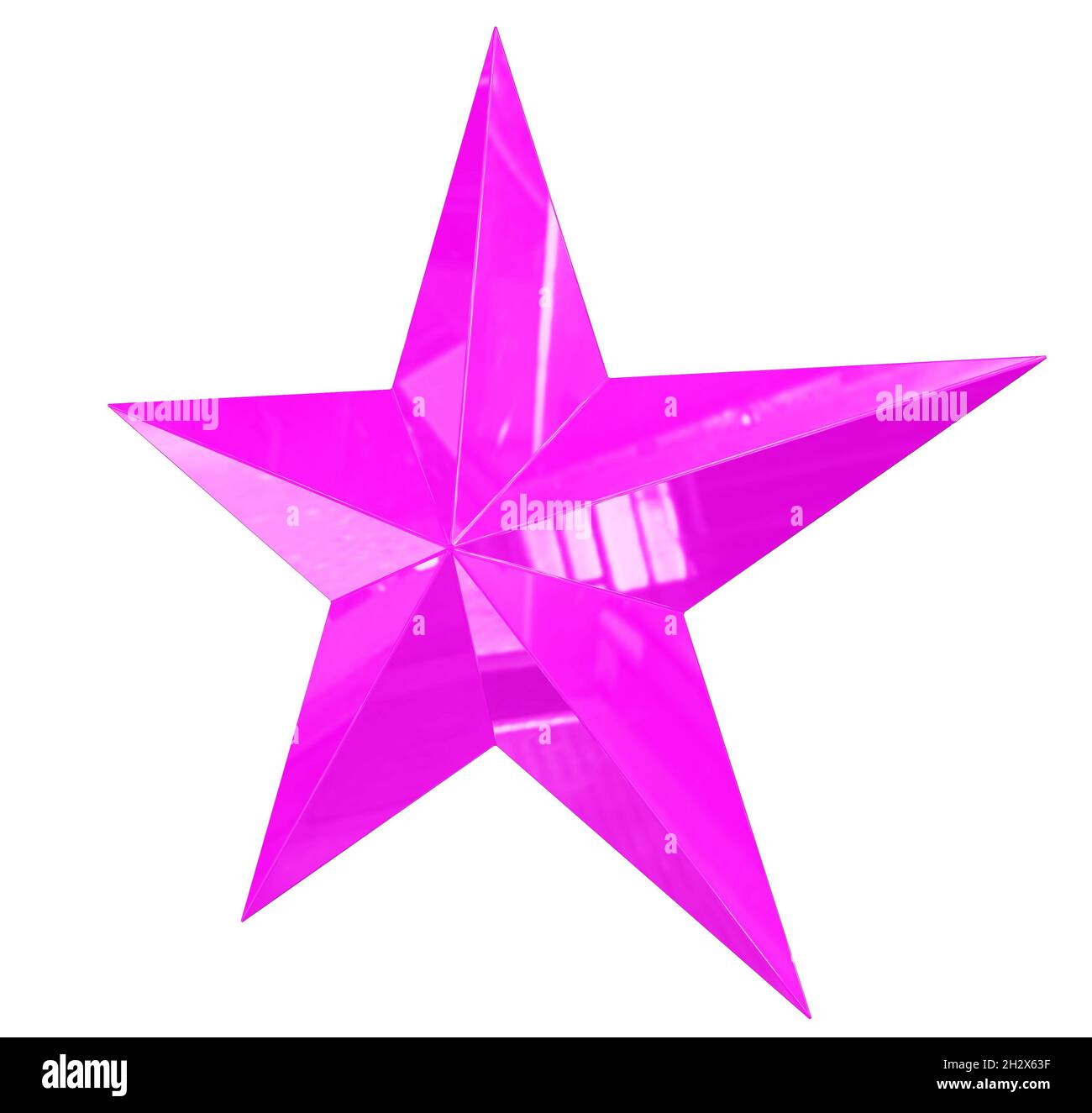 5 point star - Christmas Star - purple pink single isolated on white ...