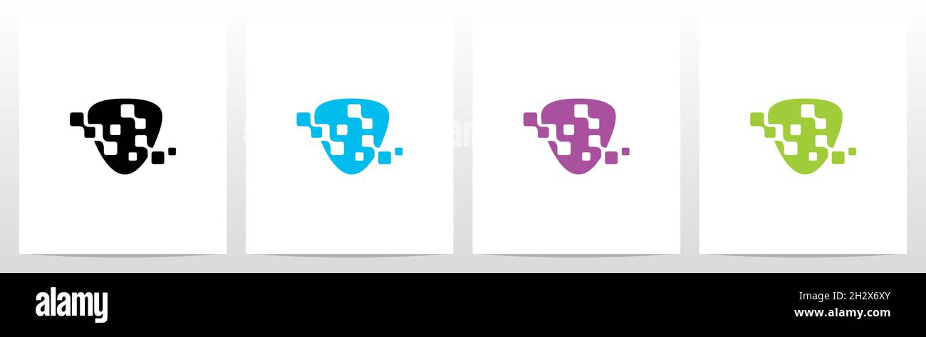 Digital Eroded Shield Logo Design Stock Vector Image & Art - Alamy