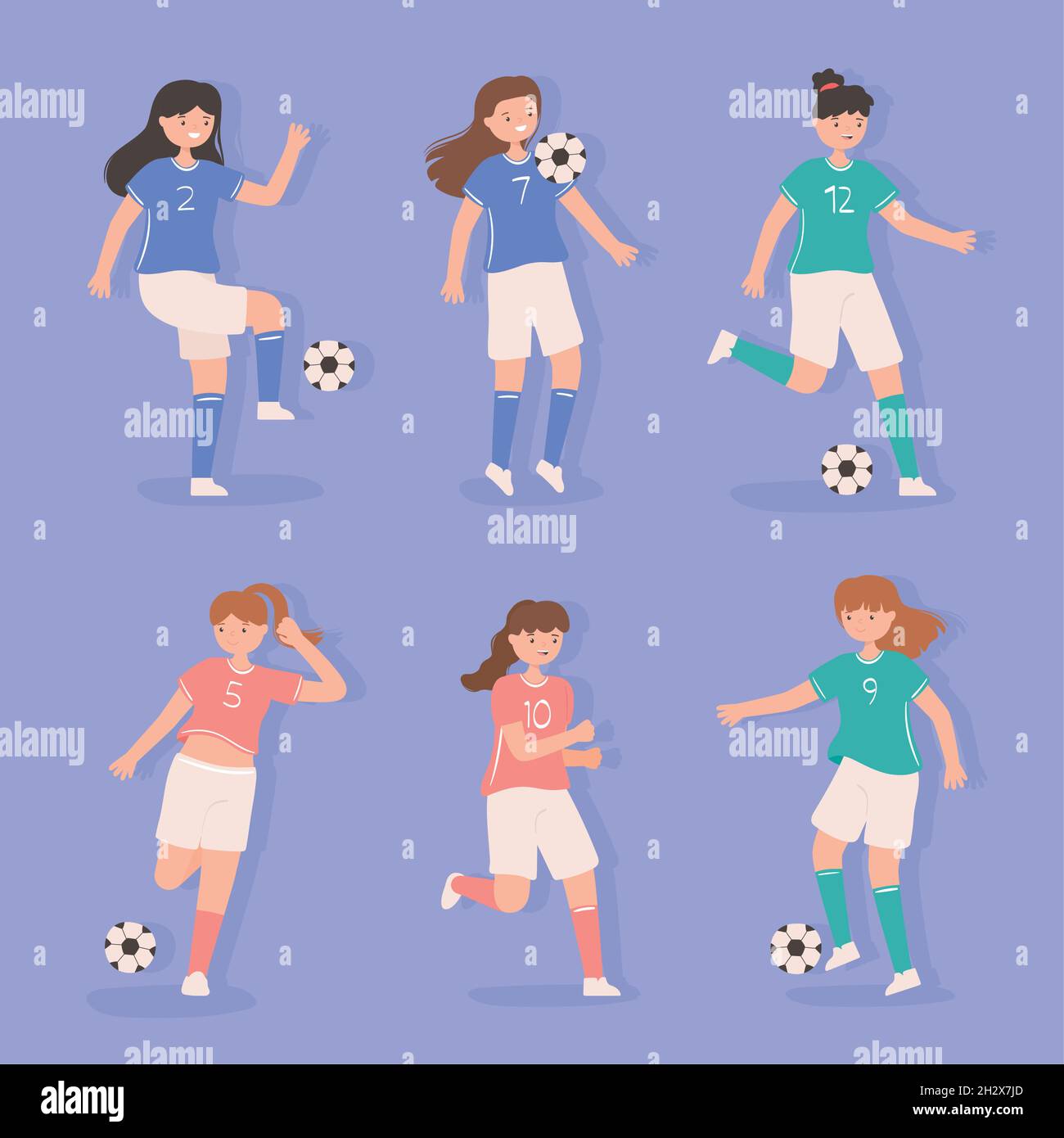 Soccer team girls Stock Vector Images - Alamy
