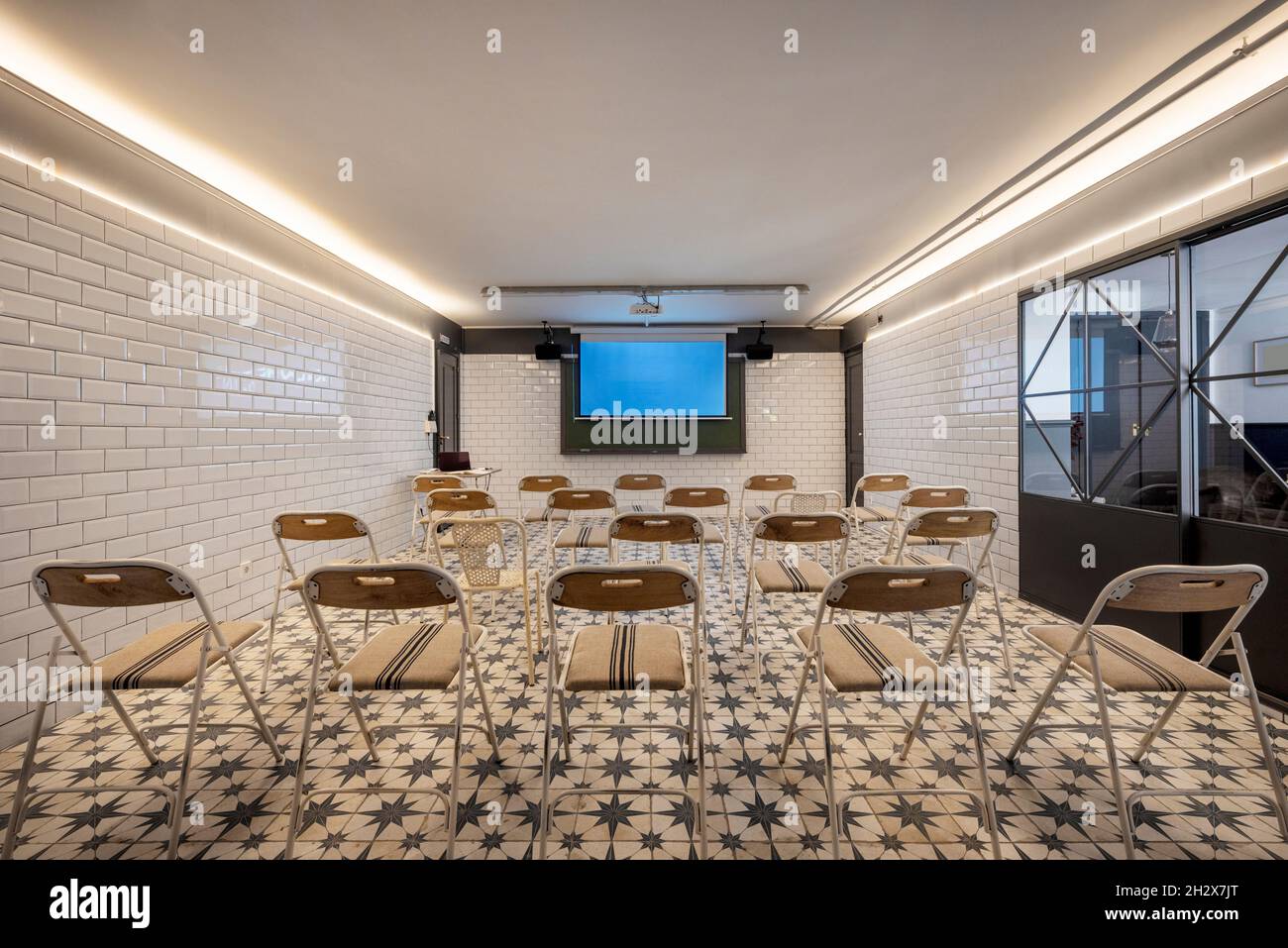 Meeting and study room with screen for presentation of tasks Stock ...