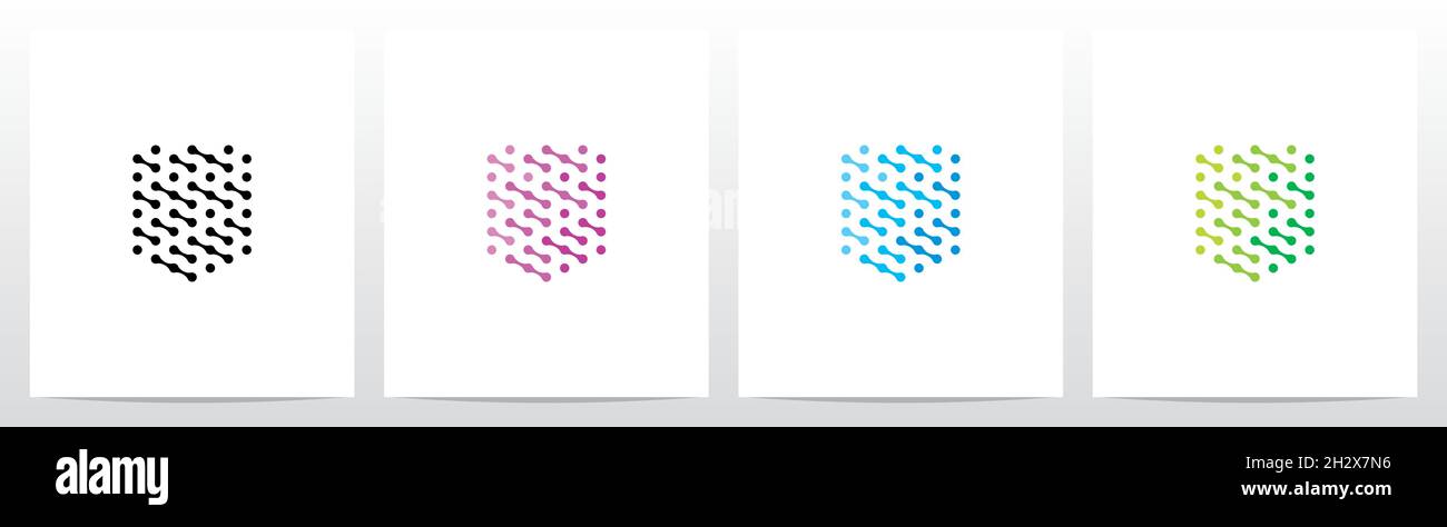 Dots And Connected Nodes Forming A Shield Logo Design Stock Vector ...