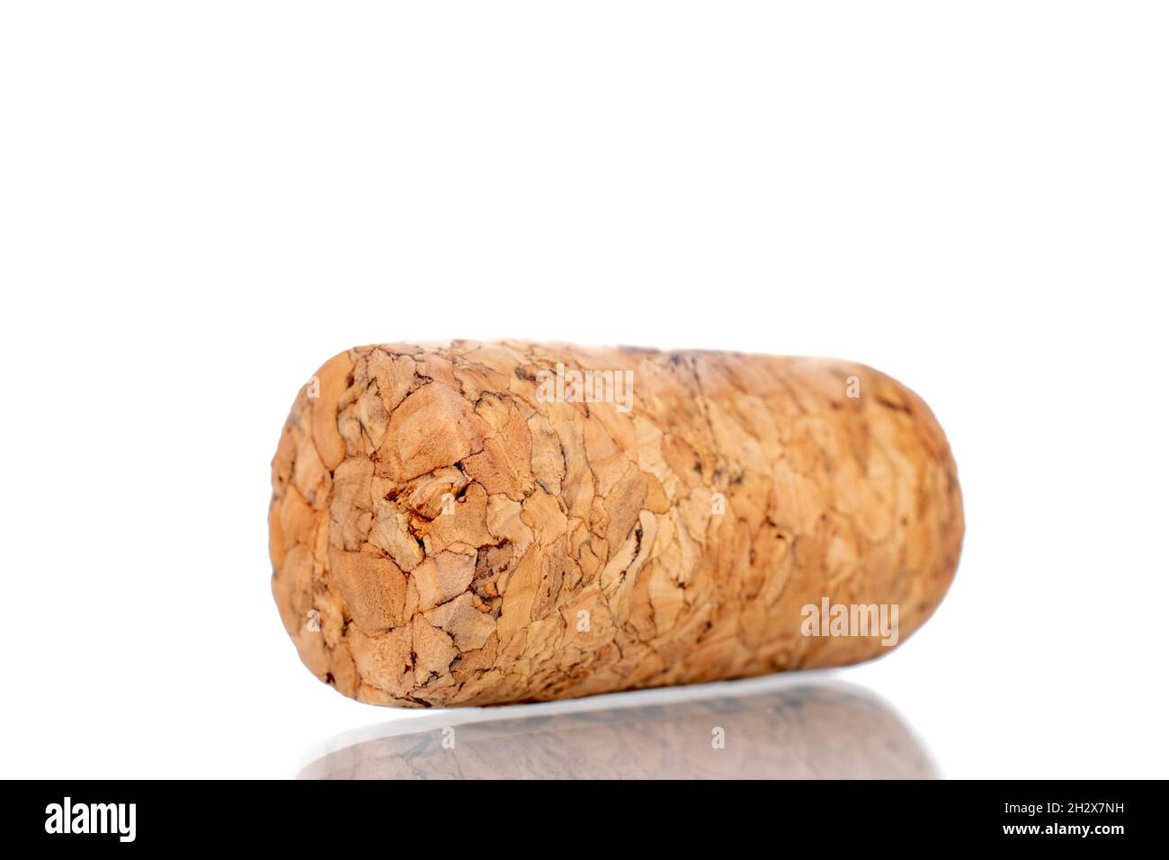 One wine cork, close-up, isolated on white Stock Photo - Alamy