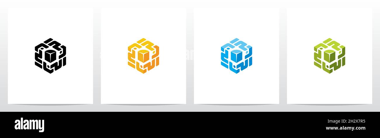 Abstract Digital Cube Logo Design Stock Vector Image & Art - Alamy