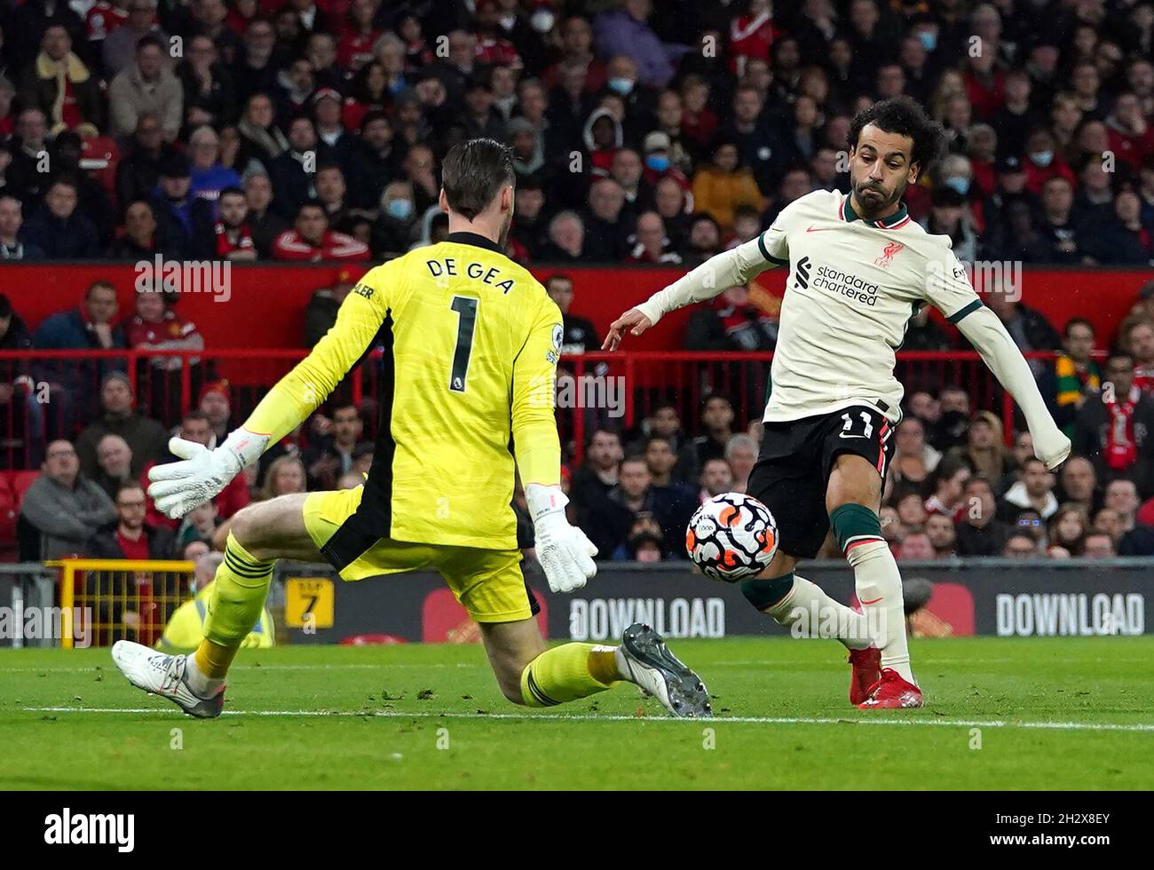 Liverpool's Mohamed Salah scores their side's fifth goal of the game ...