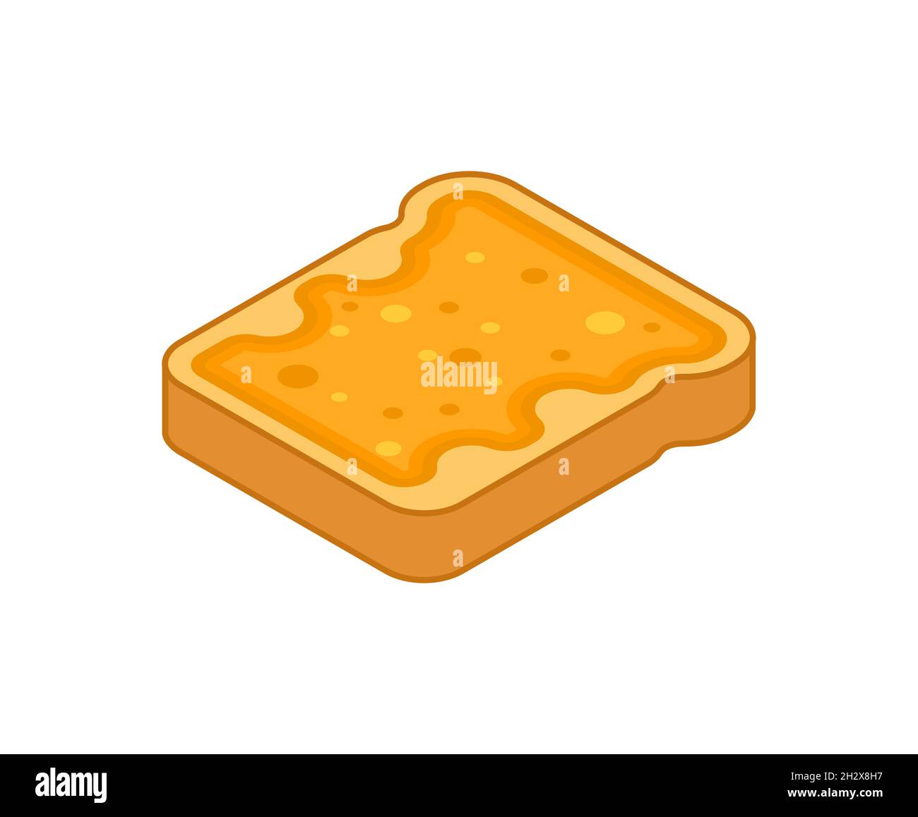 Toast with orange jam isolated. Food vector illustration Stock Vector ...