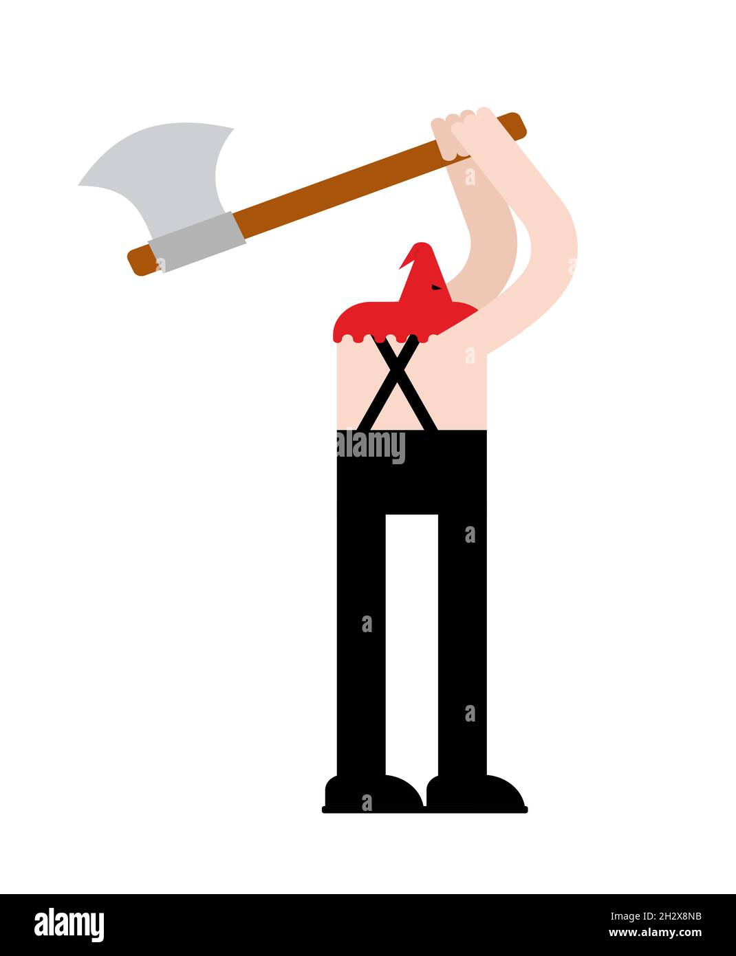 Executioner with ax isolated. butcher and axe. vector illustration ...