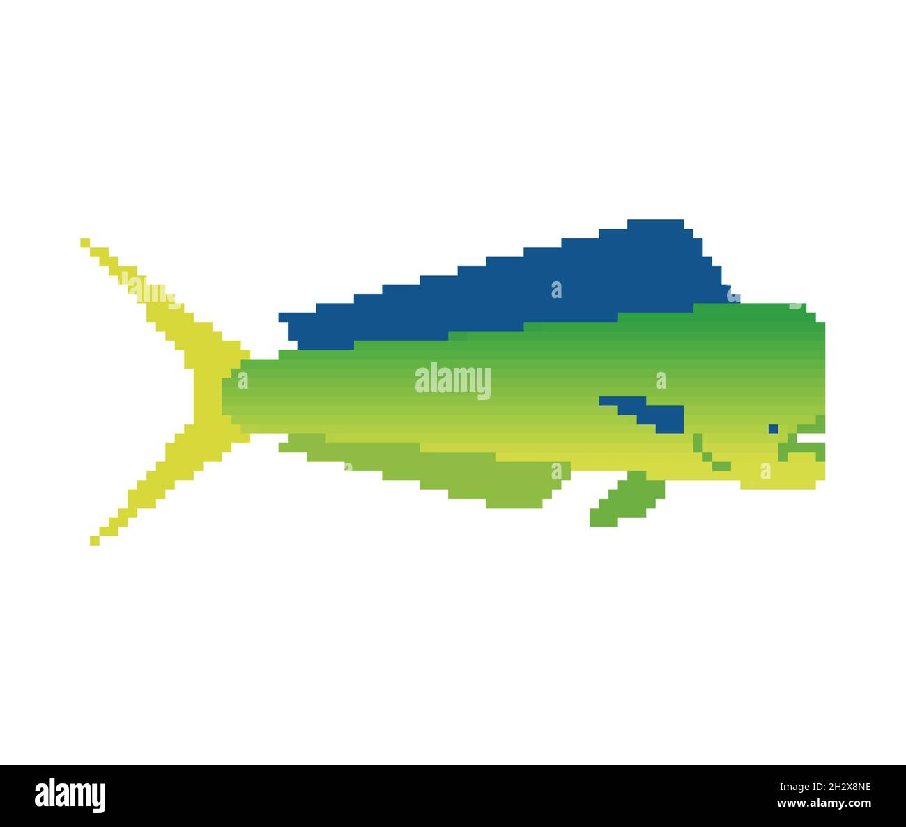 Dorado fish pixel art. 8 bit Mahi Mahi pixelated. vector illustration ...
