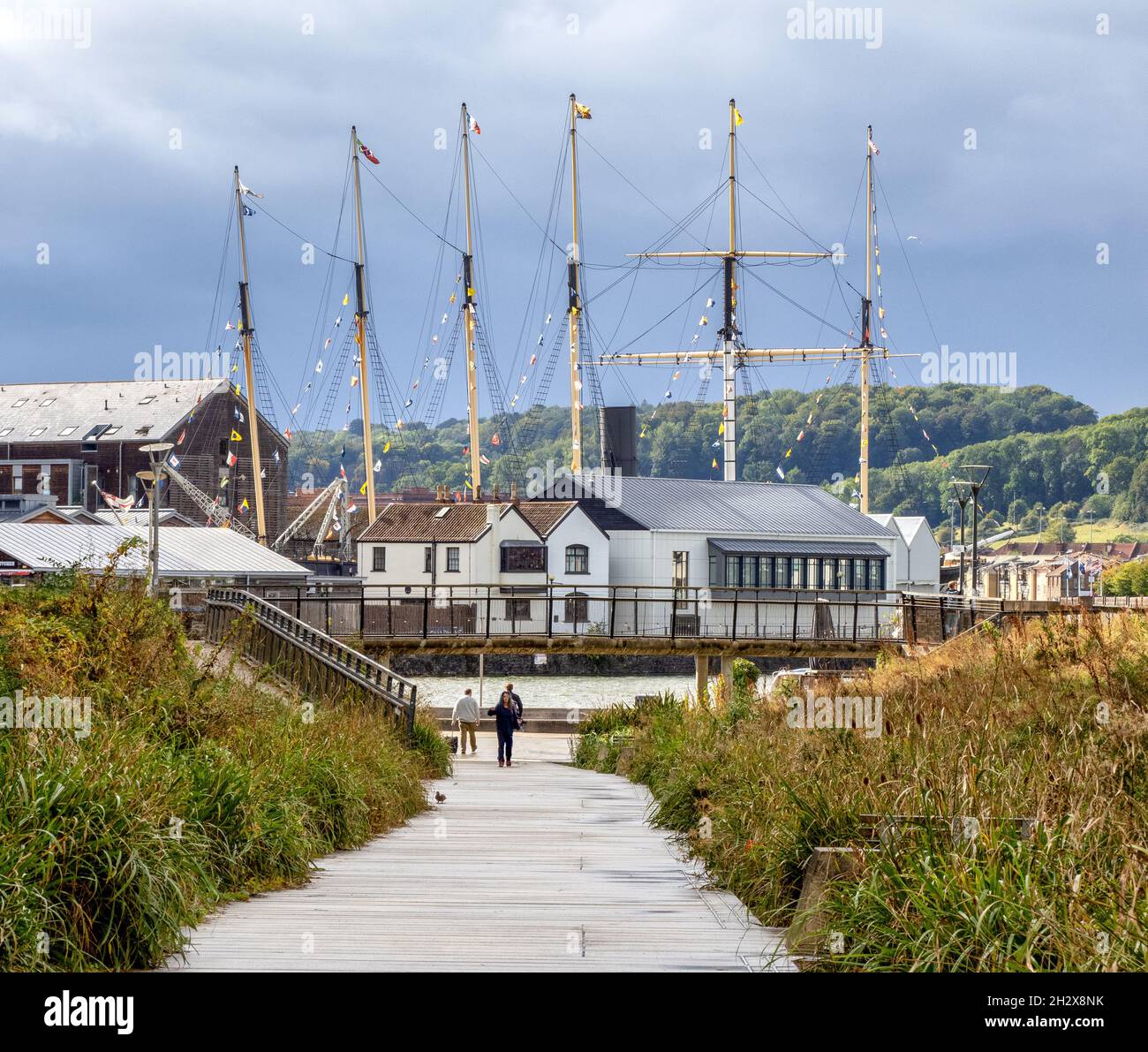Six masts of the SS Great Britain the world's first ocean liner in dry ...