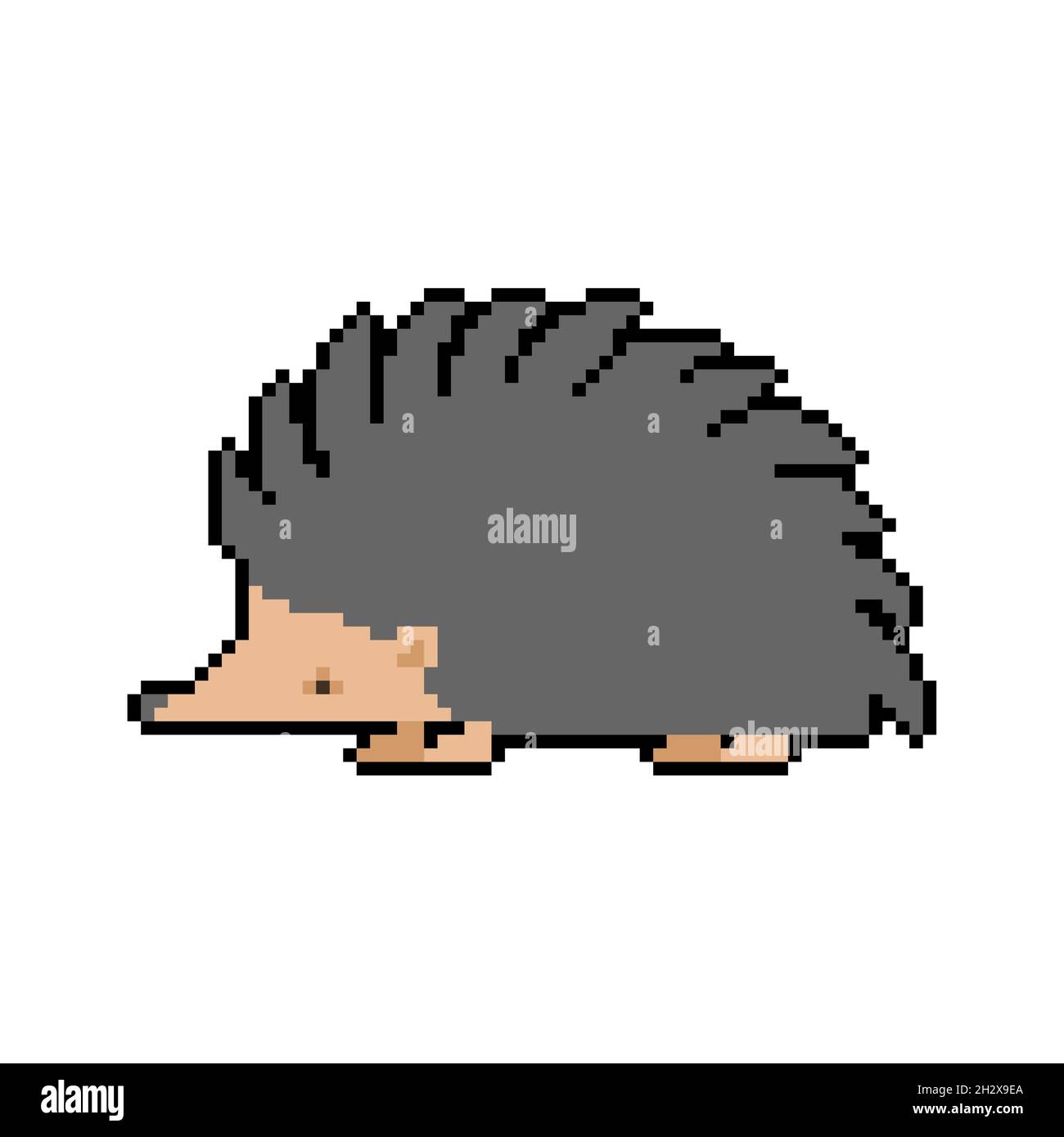 Hedgehog pixel art. pixelated small animal with needles on its body. 8 ...