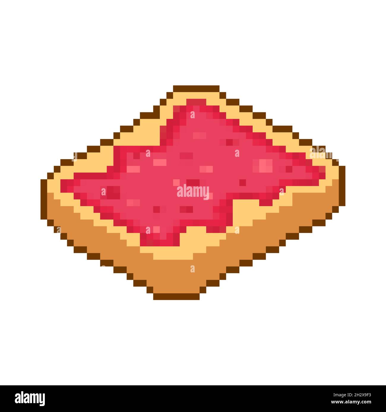 Toast with strawberry jam pixel art. pixelated Bread Slice 8bit. Food ...
