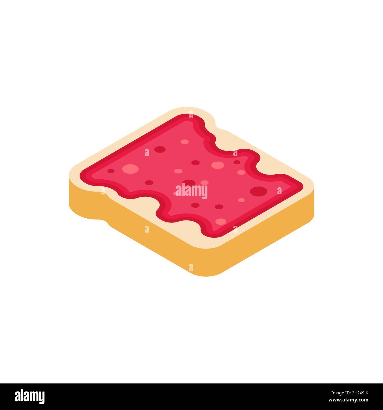 Toast with strawberry jam isolated. Food vector illustration Stock ...