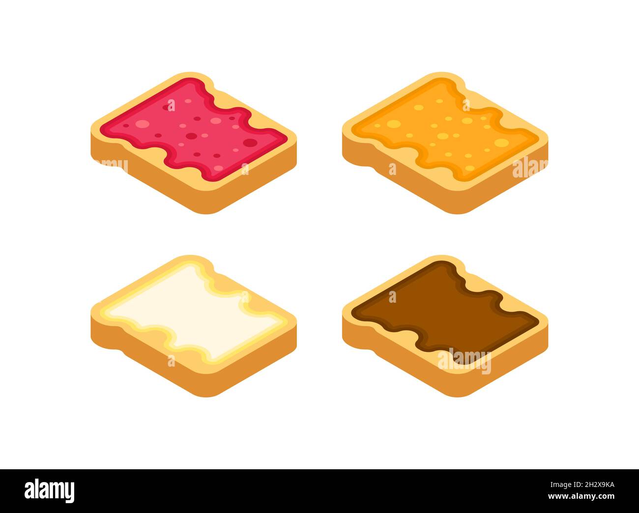 Toast with jam set. Food vector illustration Stock Vector Image & Art ...