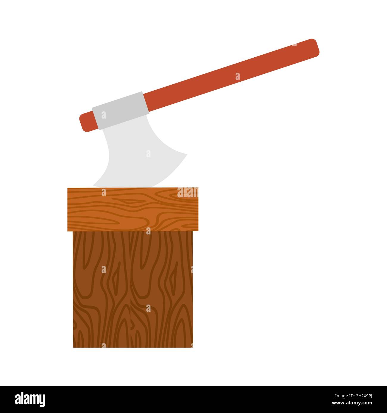 head stump and axe isolated. vector illustration Stock Vector Image ...