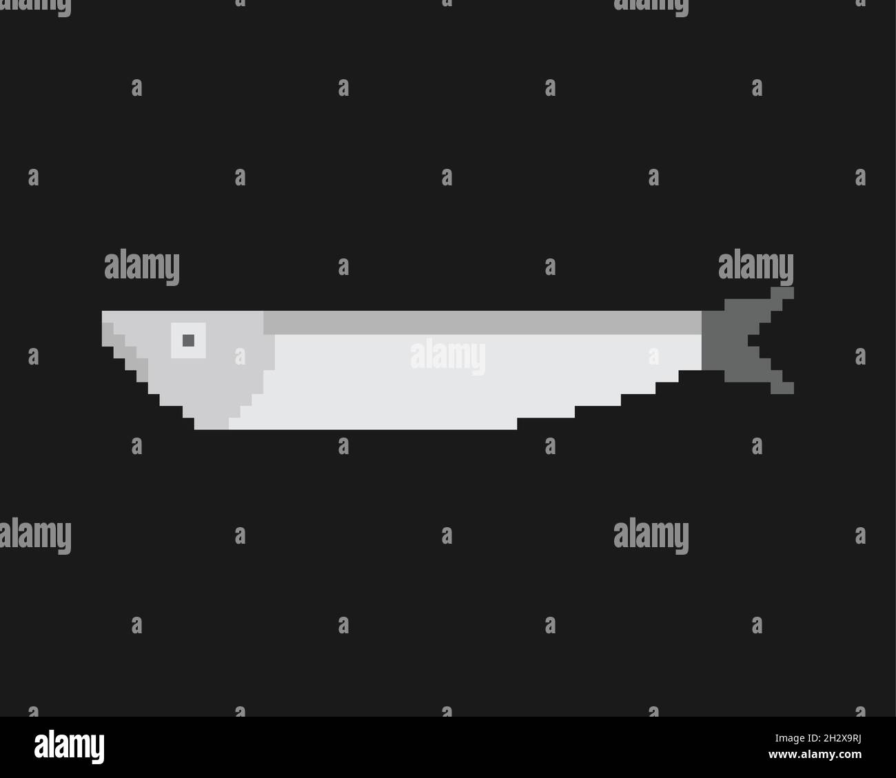 Herring pixel art. Fish pixelated 8 bit. vector illustration Stock ...