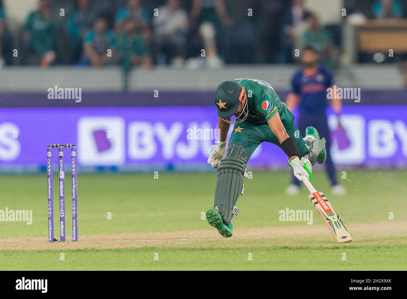 Babar Azam of Pakistan makes his ground during the ICC Mens T20 World ...