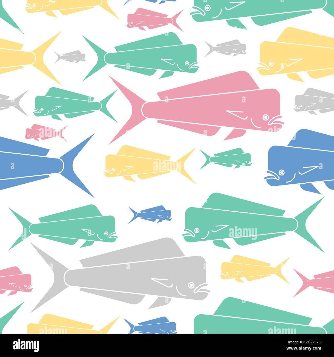 Dorado fish pattern seamless. Mahi Mahi background. vector texture ...