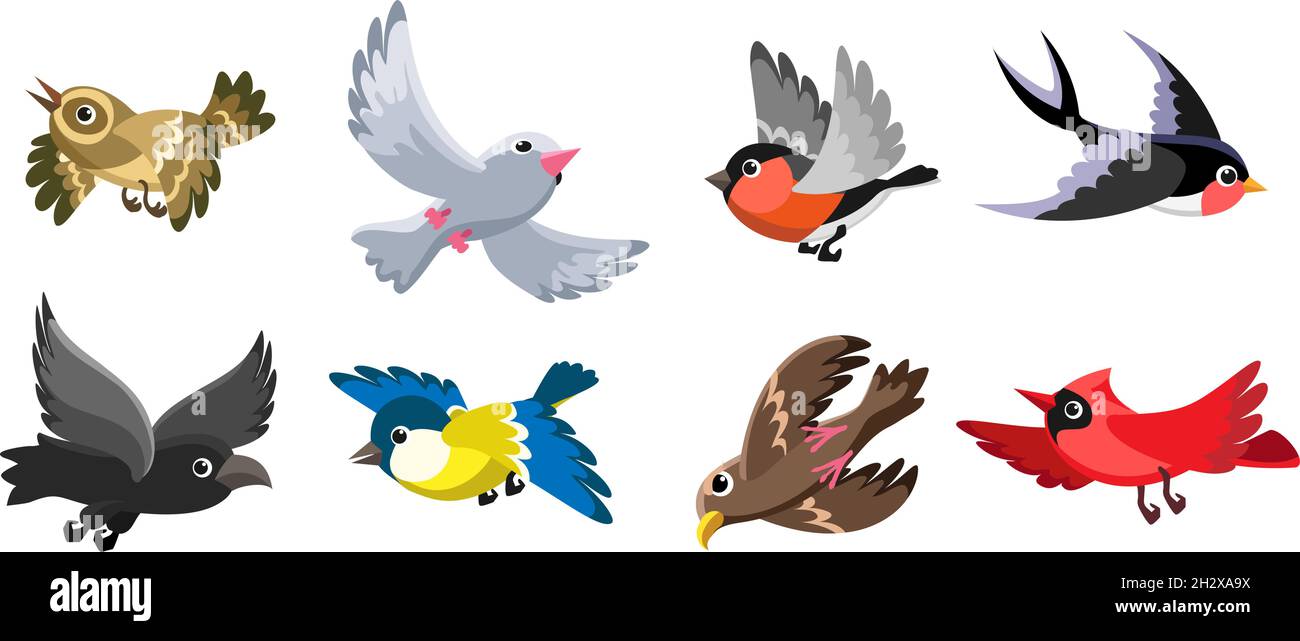 Cartoon birds flying hi-res stock photography and images - Alamy