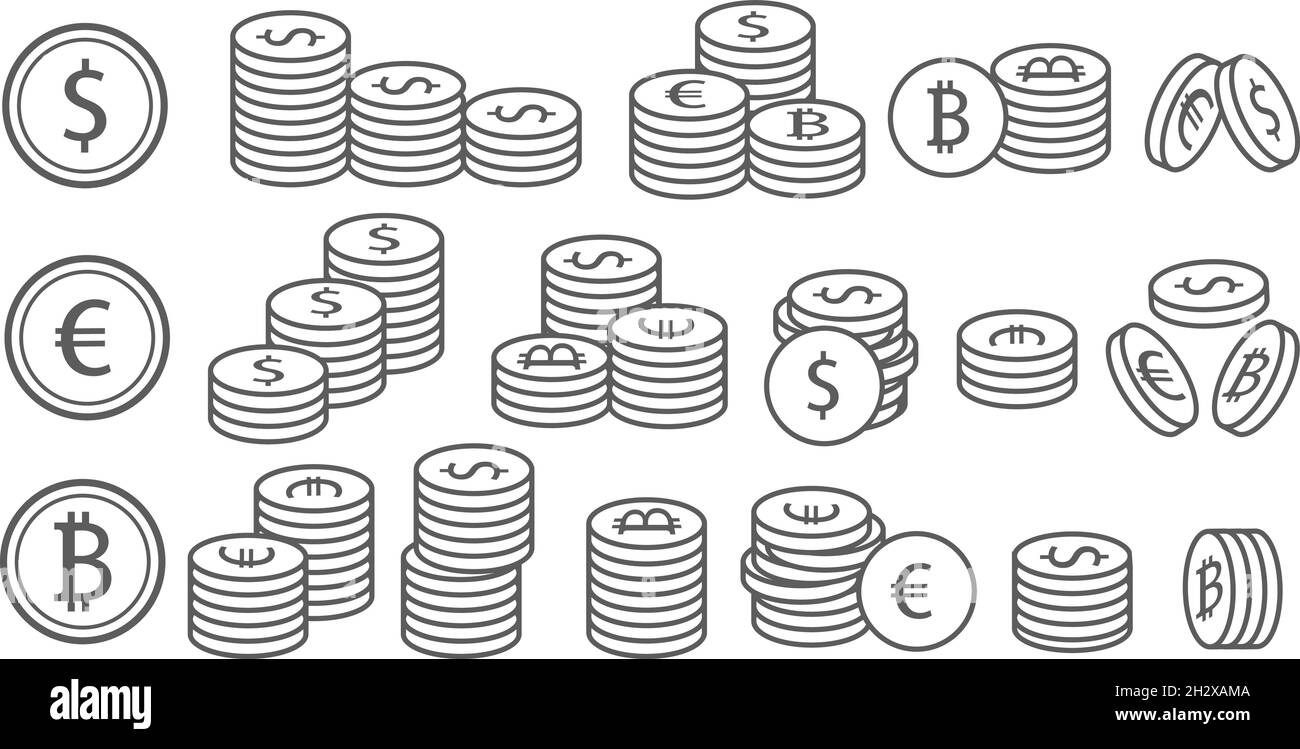 Token bank icon outline Cut Out Stock Images & Pictures - Alamy