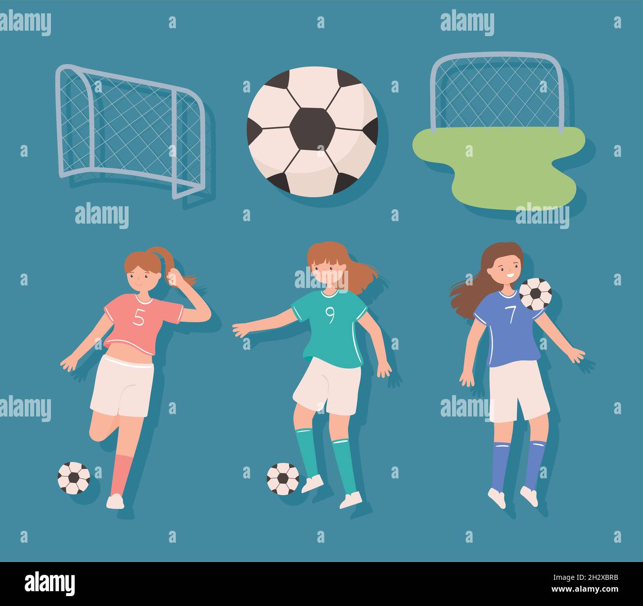 soccer female icons Stock Vector Image & Art - Alamy