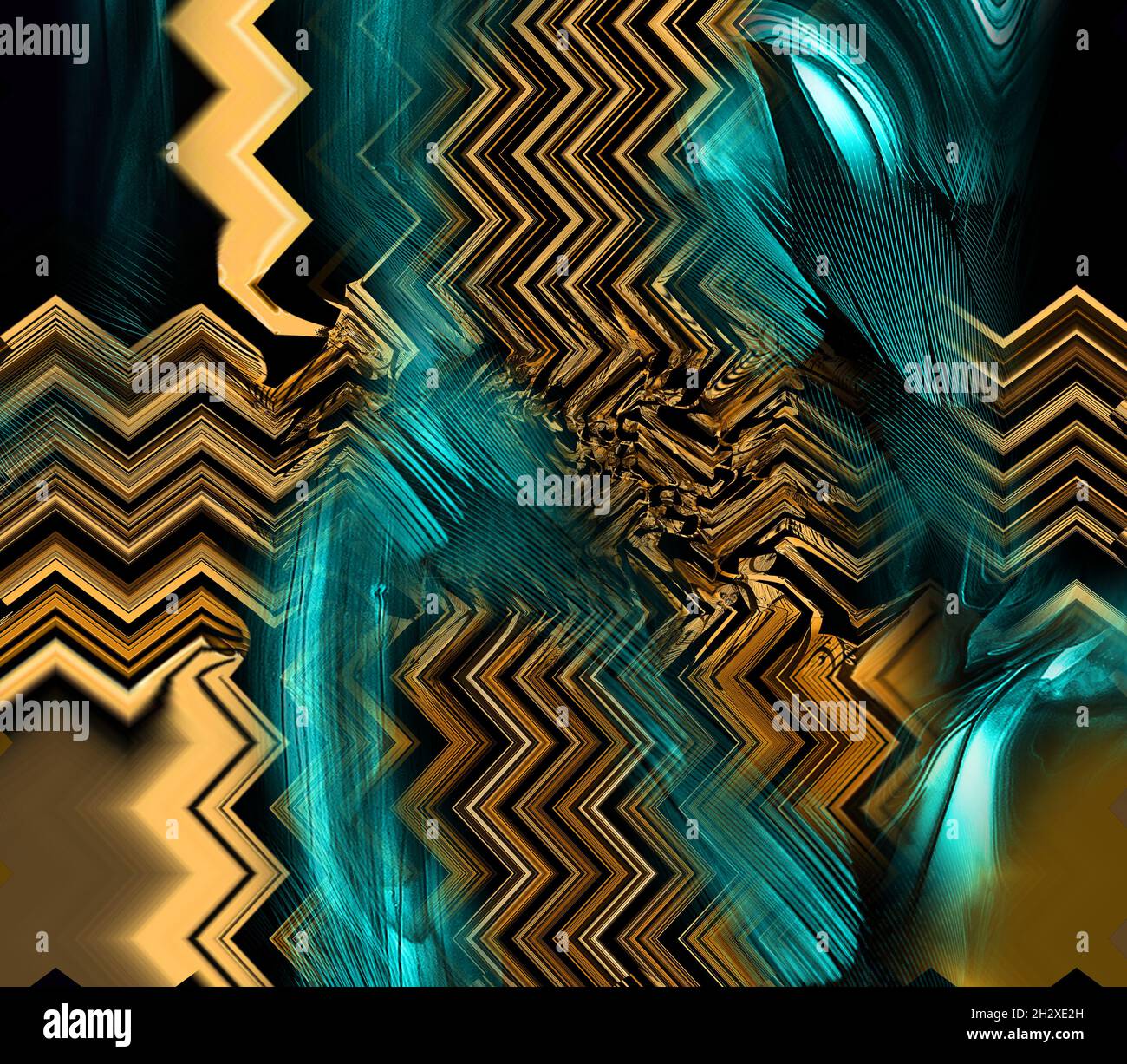 Beautiful grunge decorative texture,fractal psychedelic shape with color pencil stylization ...