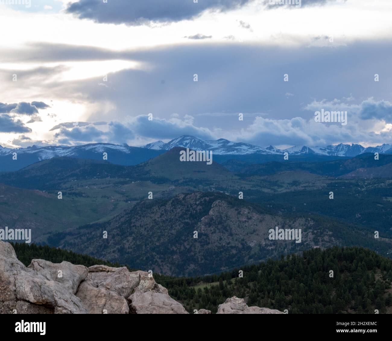 A stunning landscape from the Lost Gulch Overlook under a cloudy sky in ...