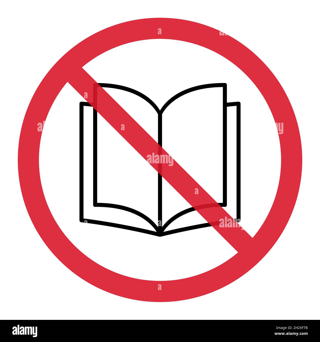 Book ban icon, open education textbook, library vector illustration ...
