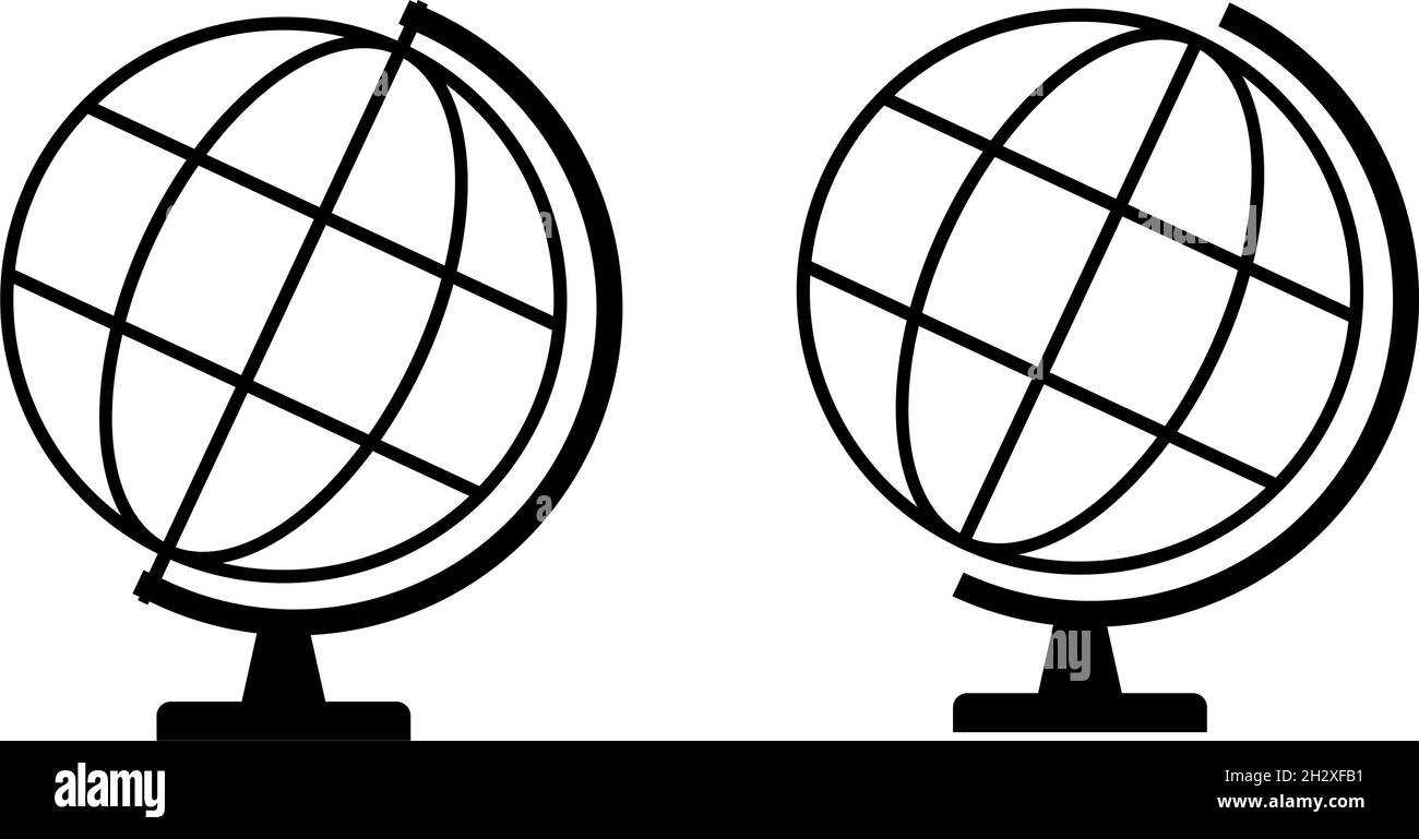 Globus map icon, Earth globe symbol, travel to world, plated for web ...