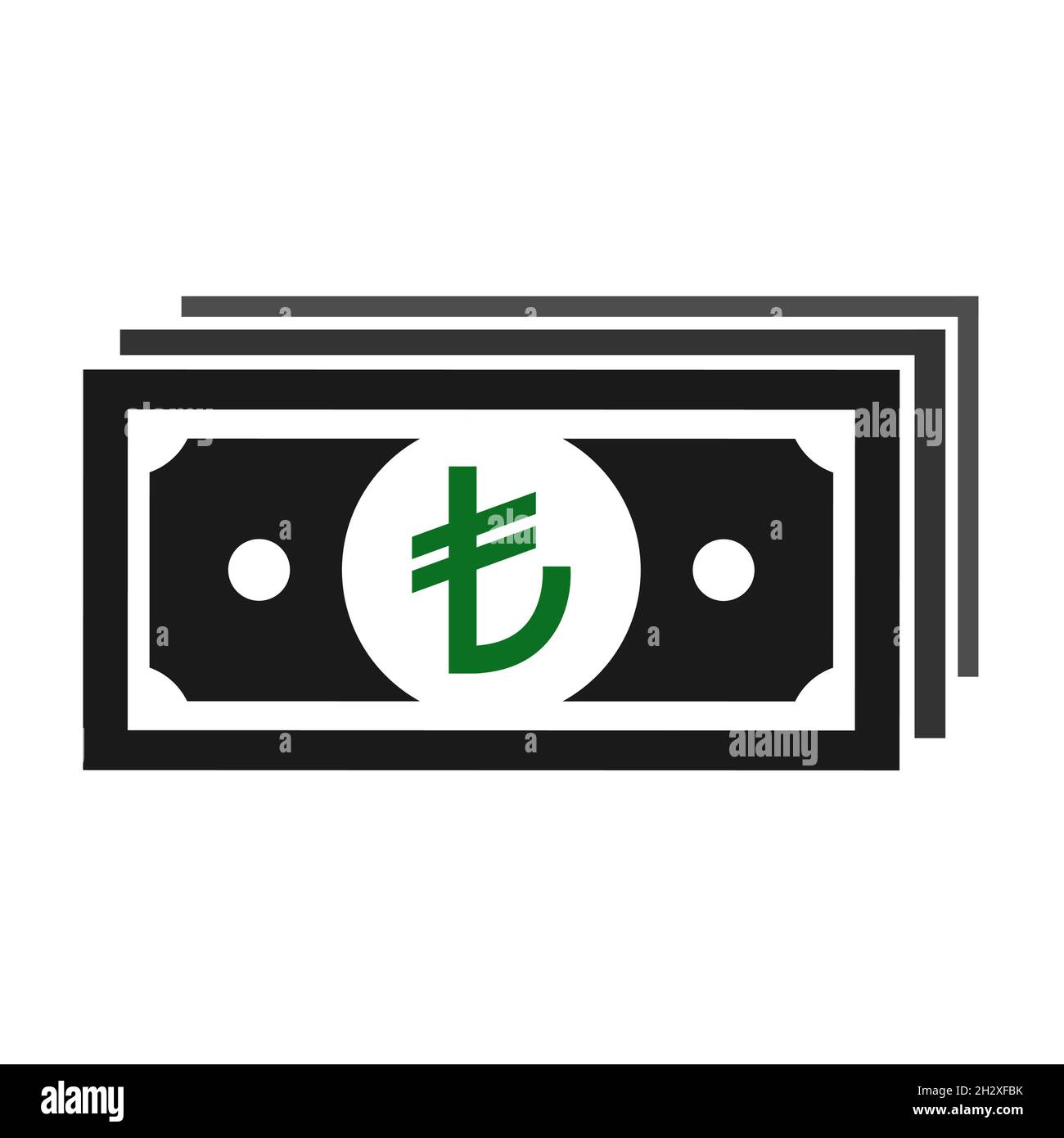 Turkish lira flat icon sign vector. Paper money symbol isolated on ...