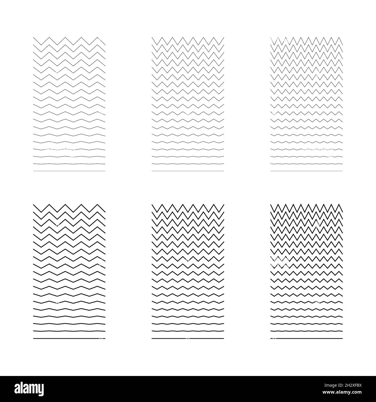 Zig zag zigzag line set divider hi-res stock photography and images - Alamy