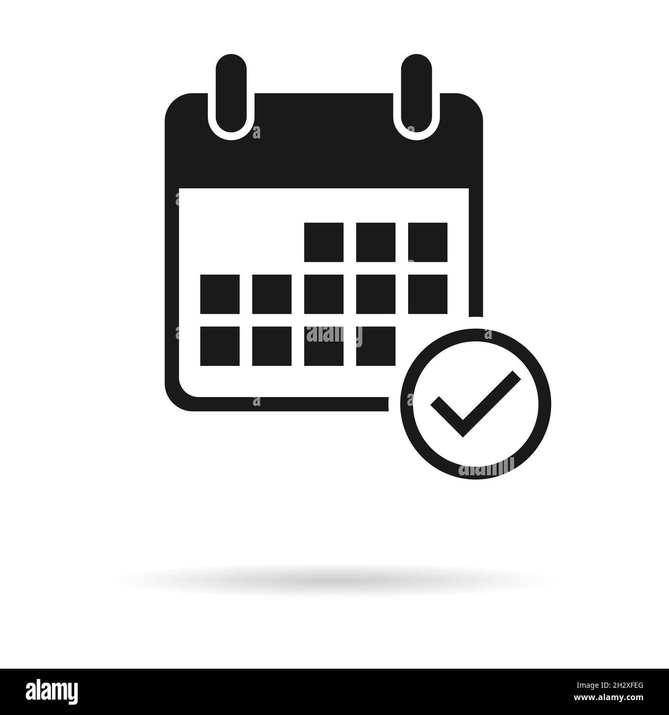 Calendar icon, date event symbol isolated on white background. Vector ...