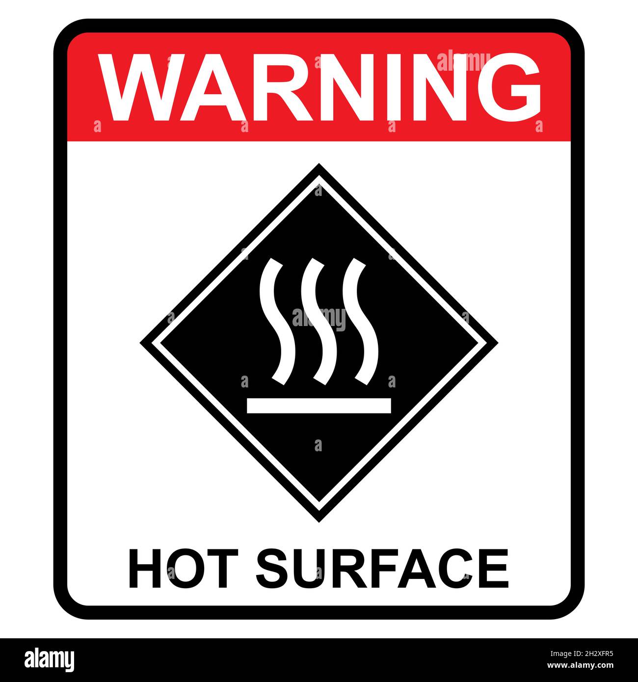 Hot surface icon, safety graphic information symbol, risk notice ...