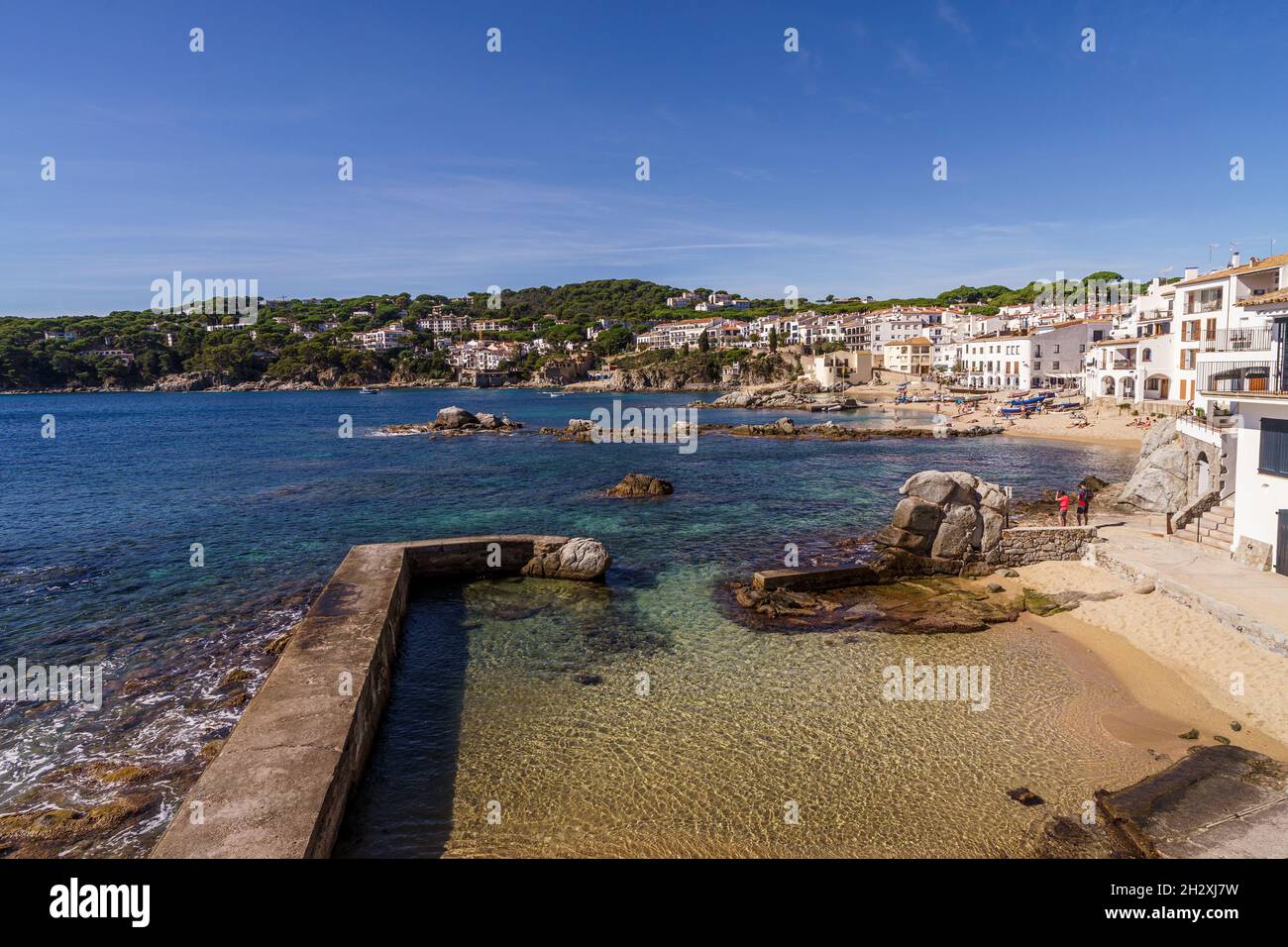 Calella de Palafrugell, fisherman village, tourist destination at Costa ...