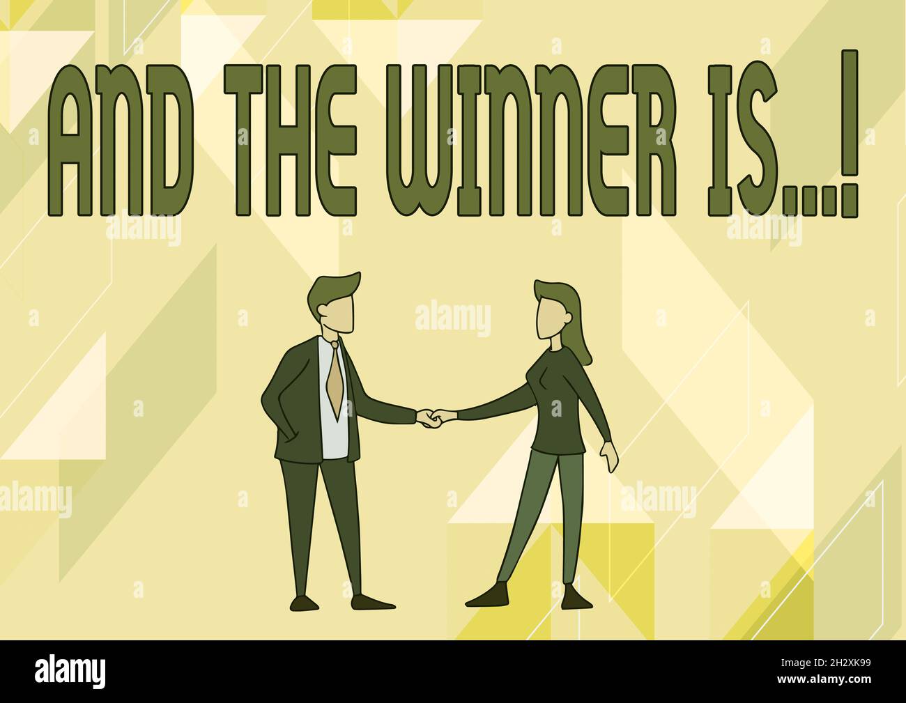 Conceptual display And The Winner Is. Business idea announcing who got ...